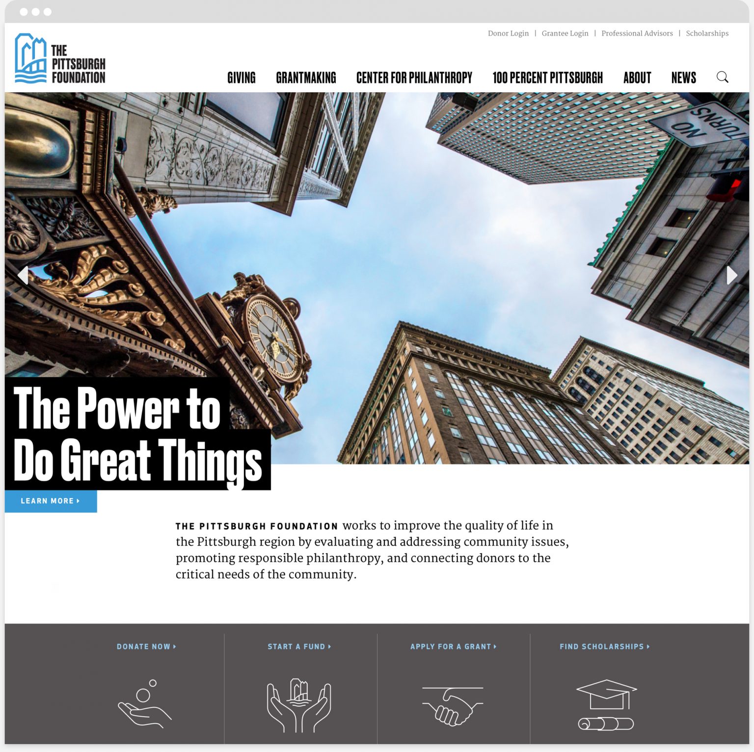 The Pittsburgh Foundation Website - Landesberg Design